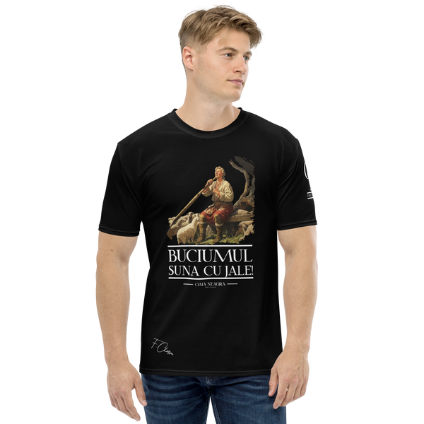 Tricou Negru - Buciumul suna cu jale – Oaia Neagra Shop
